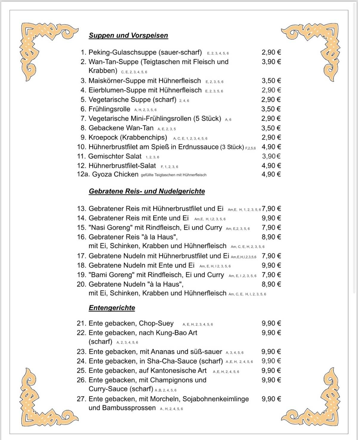 Speisekarte von China Imbiss - Fast Food Fung, Bensheim