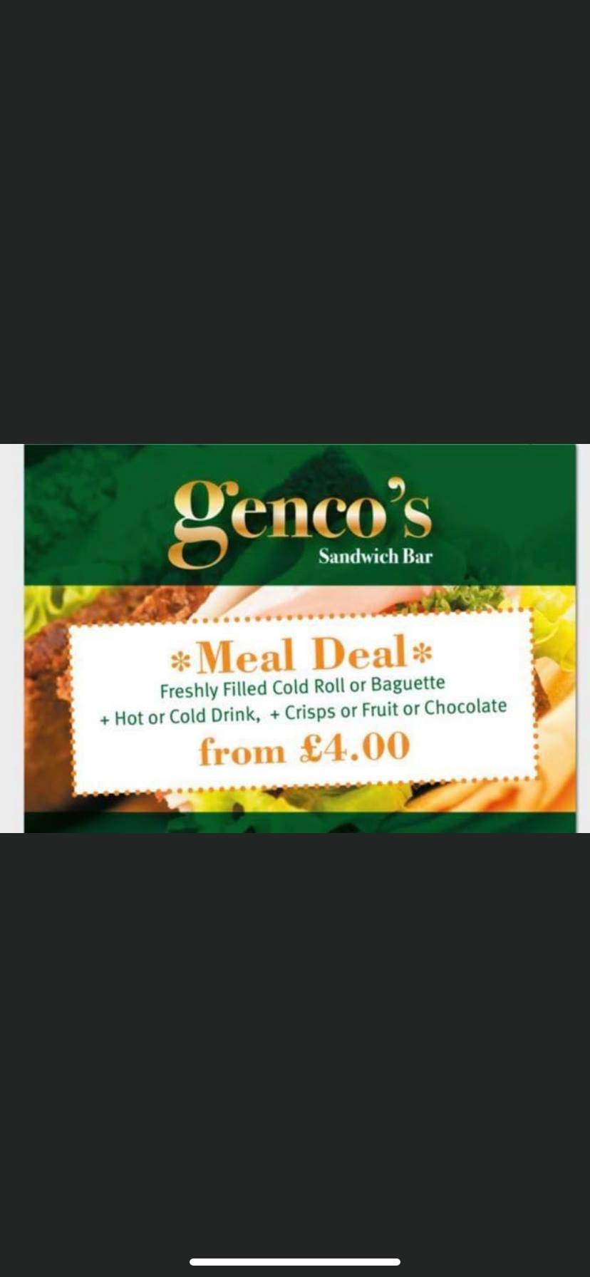 Menu at Gencos fast food, Carlisle