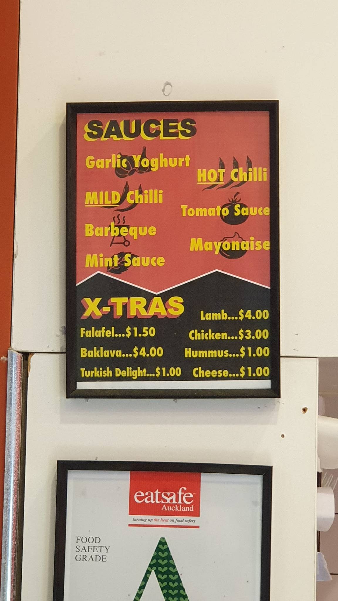 Menu at Kebab Serai fast food, Auckland, 332 Remuera Rd