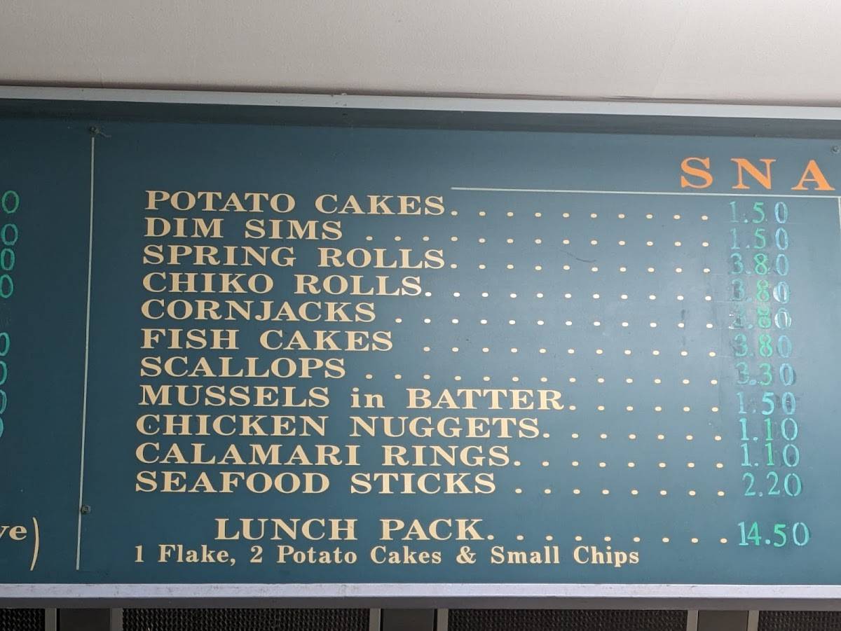 Menu at Starfish Seafoods fast food, Whittlesea
