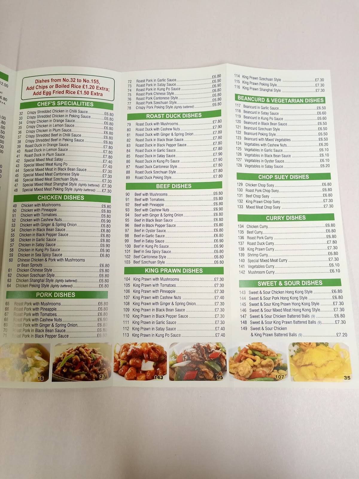 Carta de comida rápida New Kam San, Filey