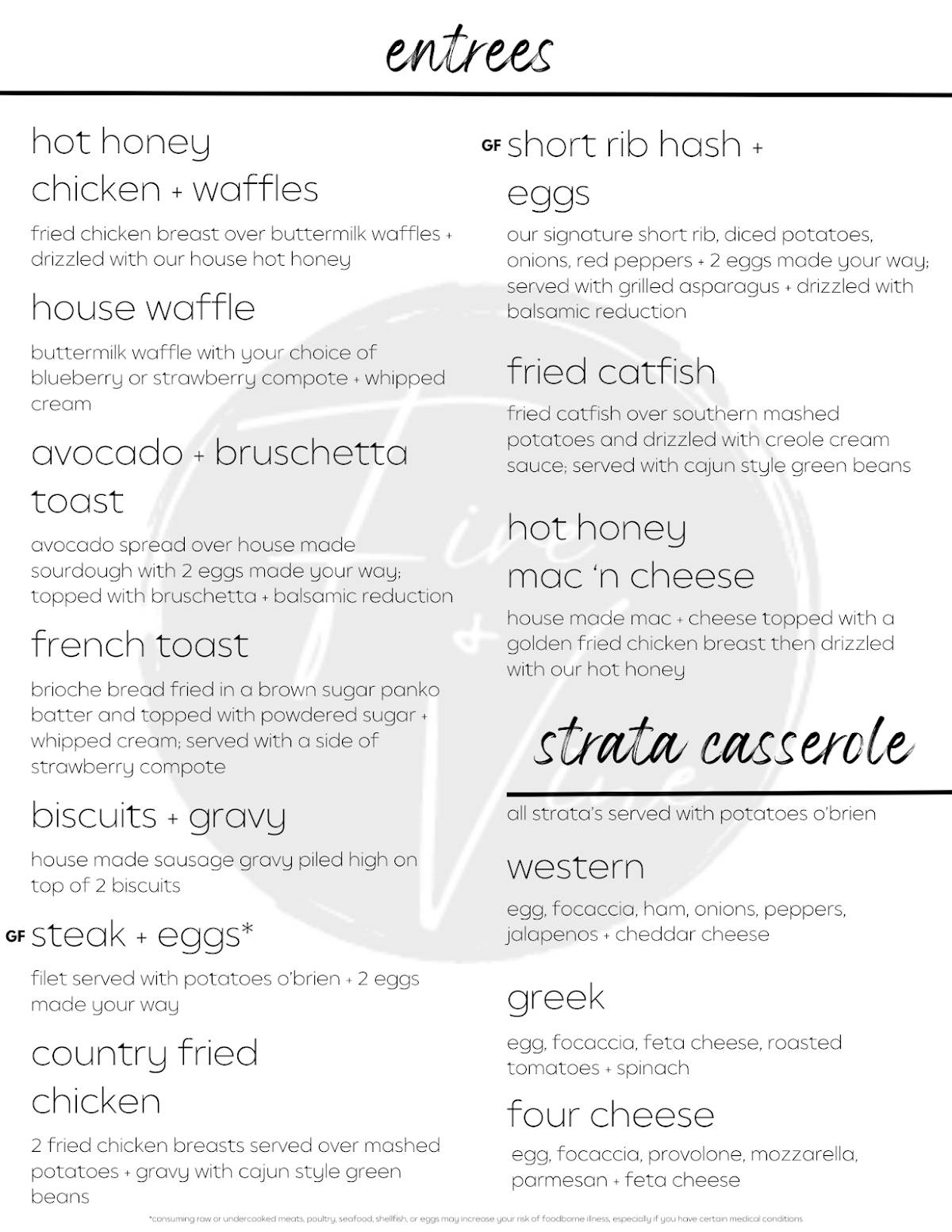 Menu at Fire & Vine pub & bar, Cookeville