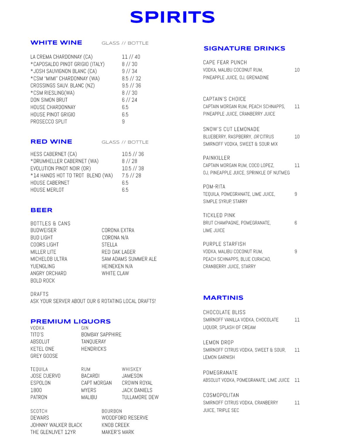 Menu at Fish Bites Seafood Restaurant, Wilmington