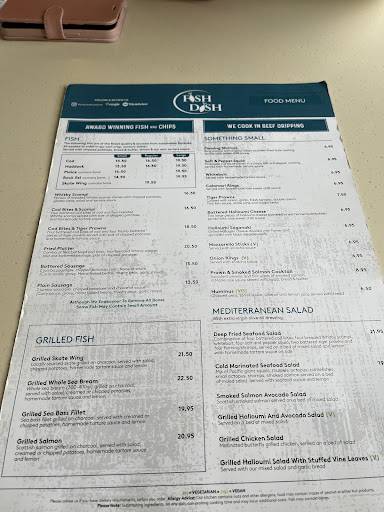 Menu at Fish Dish Fish & Chips Restaurant, Felixstowe
