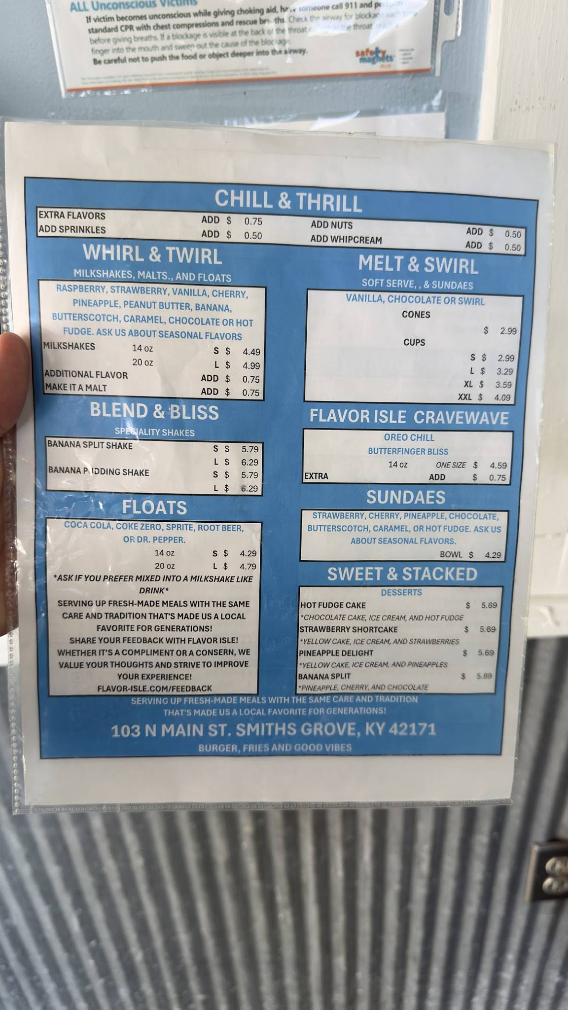 Menu at Flavor Isle restaurant, Smiths Grove