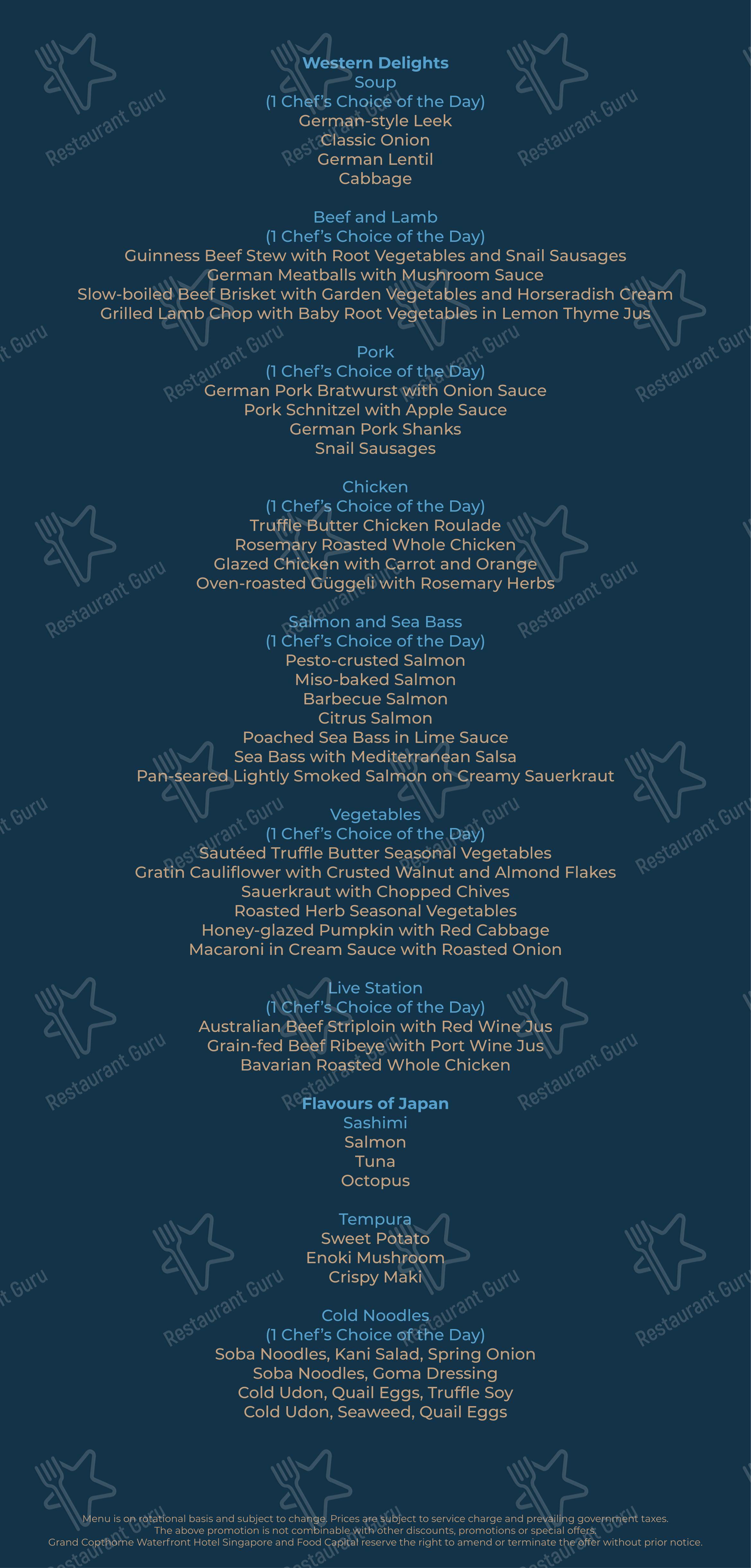 Menu at Food Capital restaurant, Singapore, 392 Havelock Rd