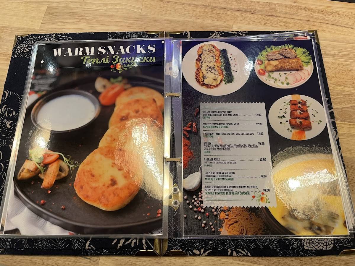 Menu at Food Culture restaurant, Winnipeg