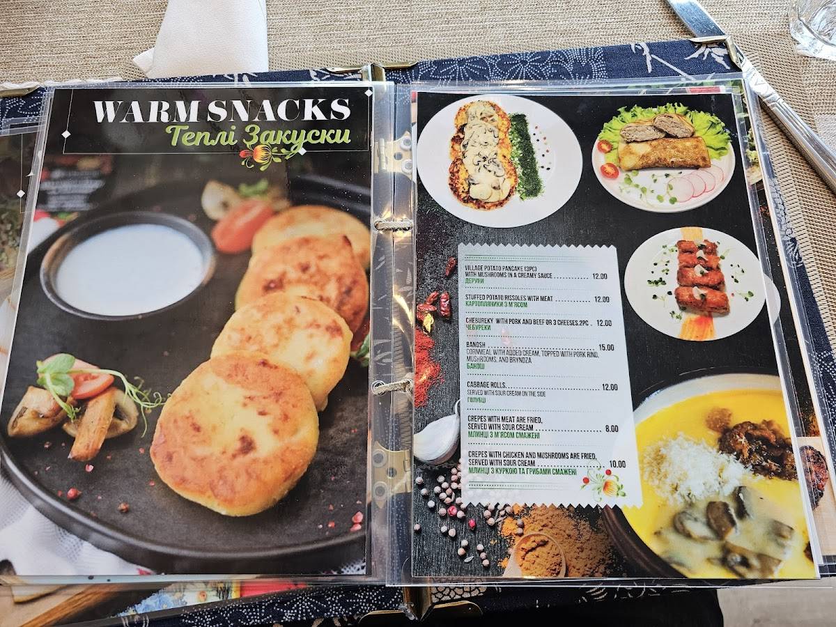 Menu at Food Culture restaurant, Winnipeg