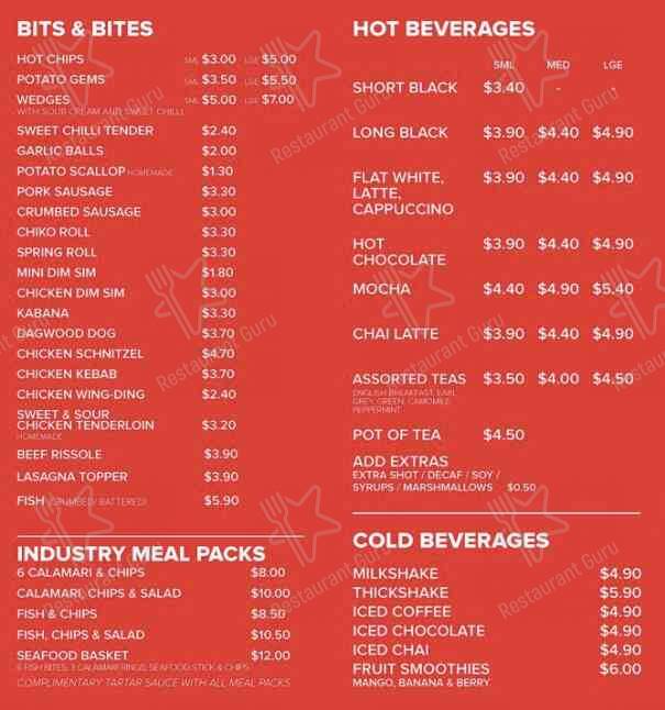 Menu at Food Industry Cafe, Redbank