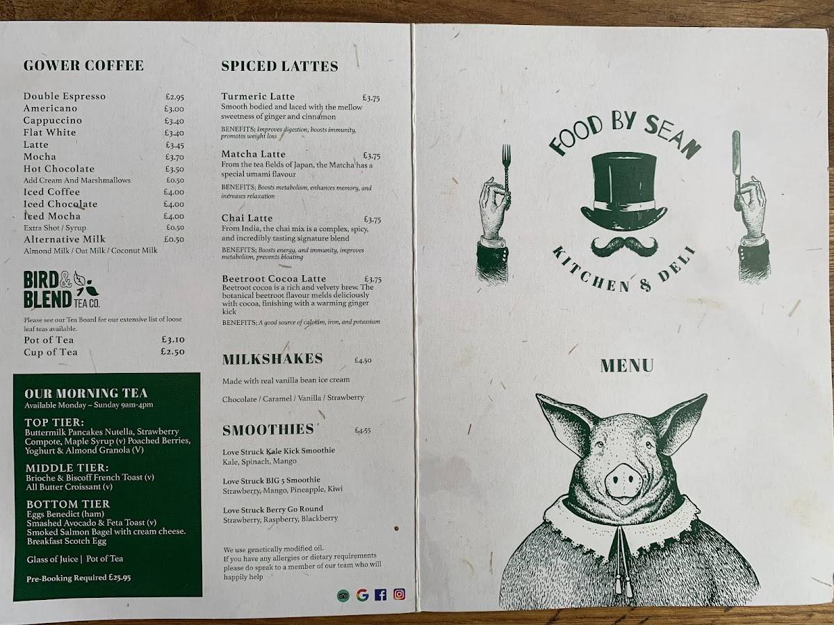 Menu at Food by sean restaurant, Swansea