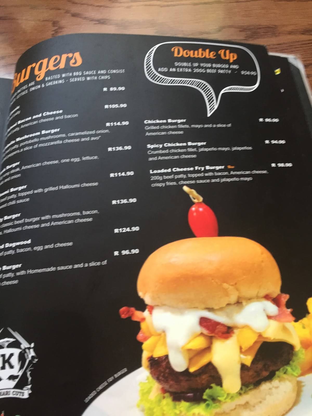 Menu at Foodchain restaurant, Pretoria, Menlyn Park