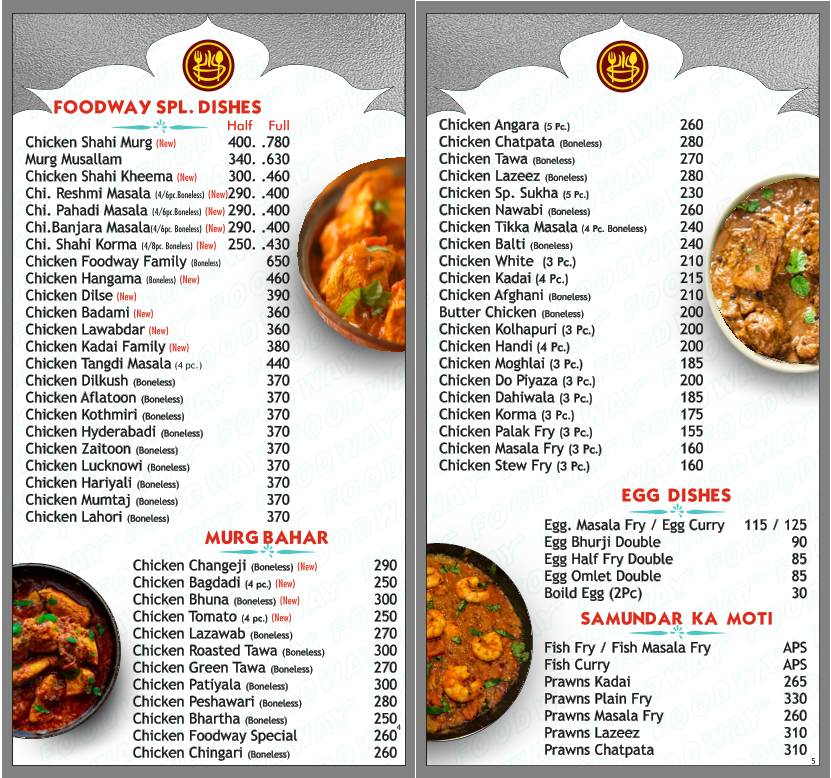 Menu at Foodway family restaurant, Mumbai, SHOP NO.03