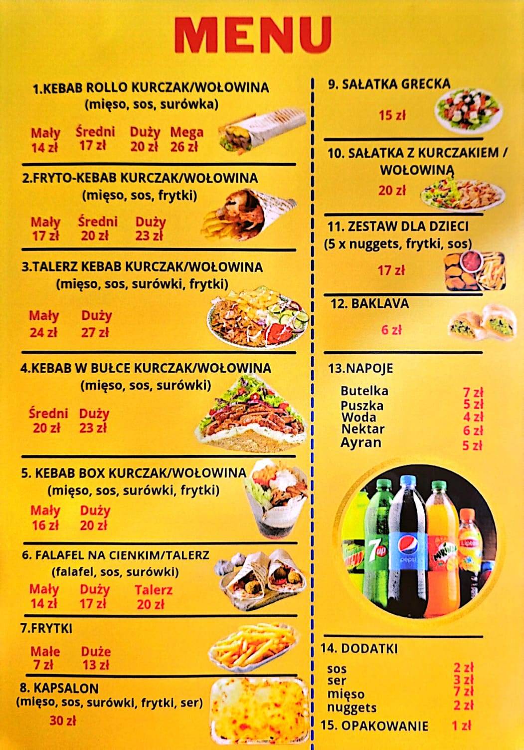 Menu at Foodzone Kebab, Mszczonow