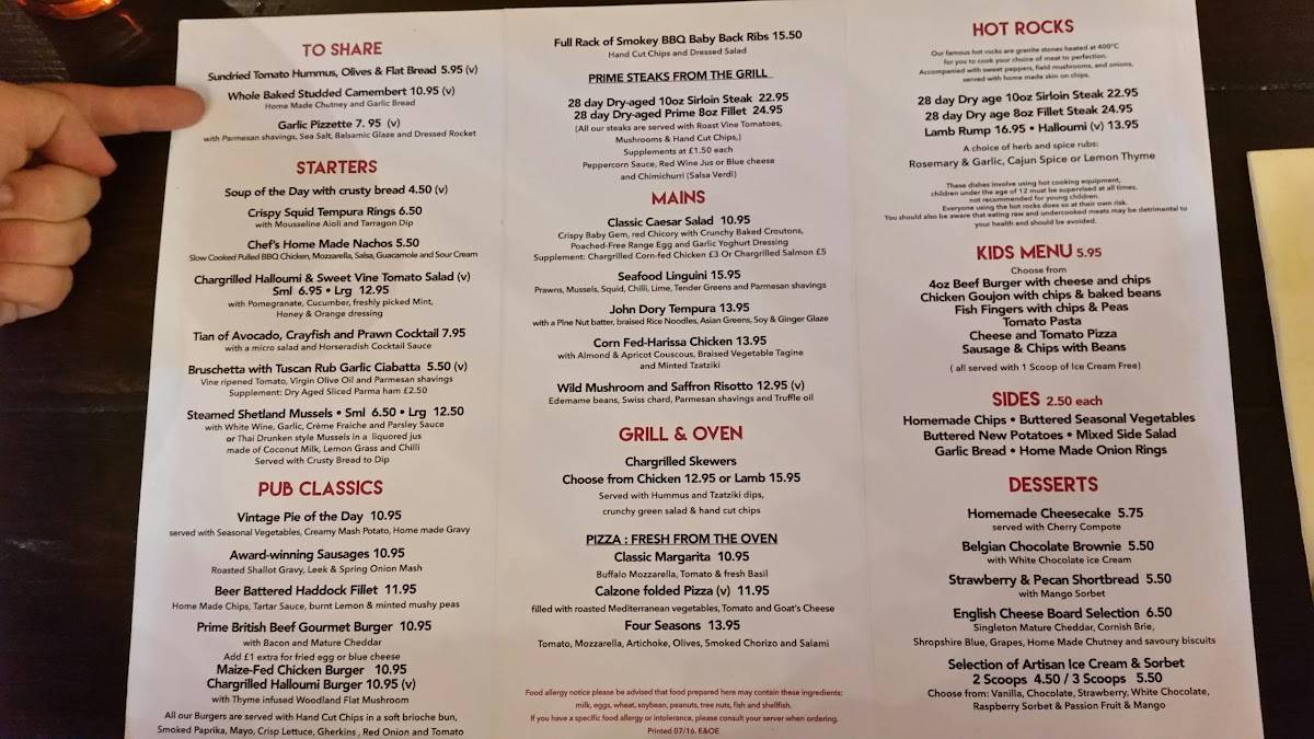 Menu at The Swan at Forest Row pub & bar, Forest Row