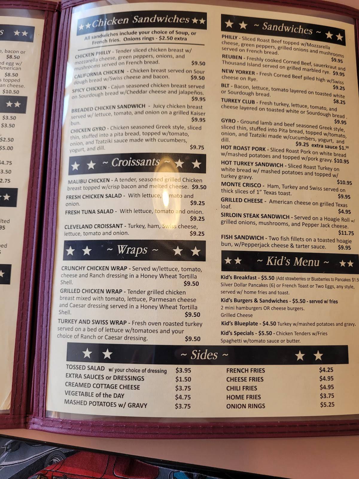 Menu at Four Star Diner restaurant, Cortland