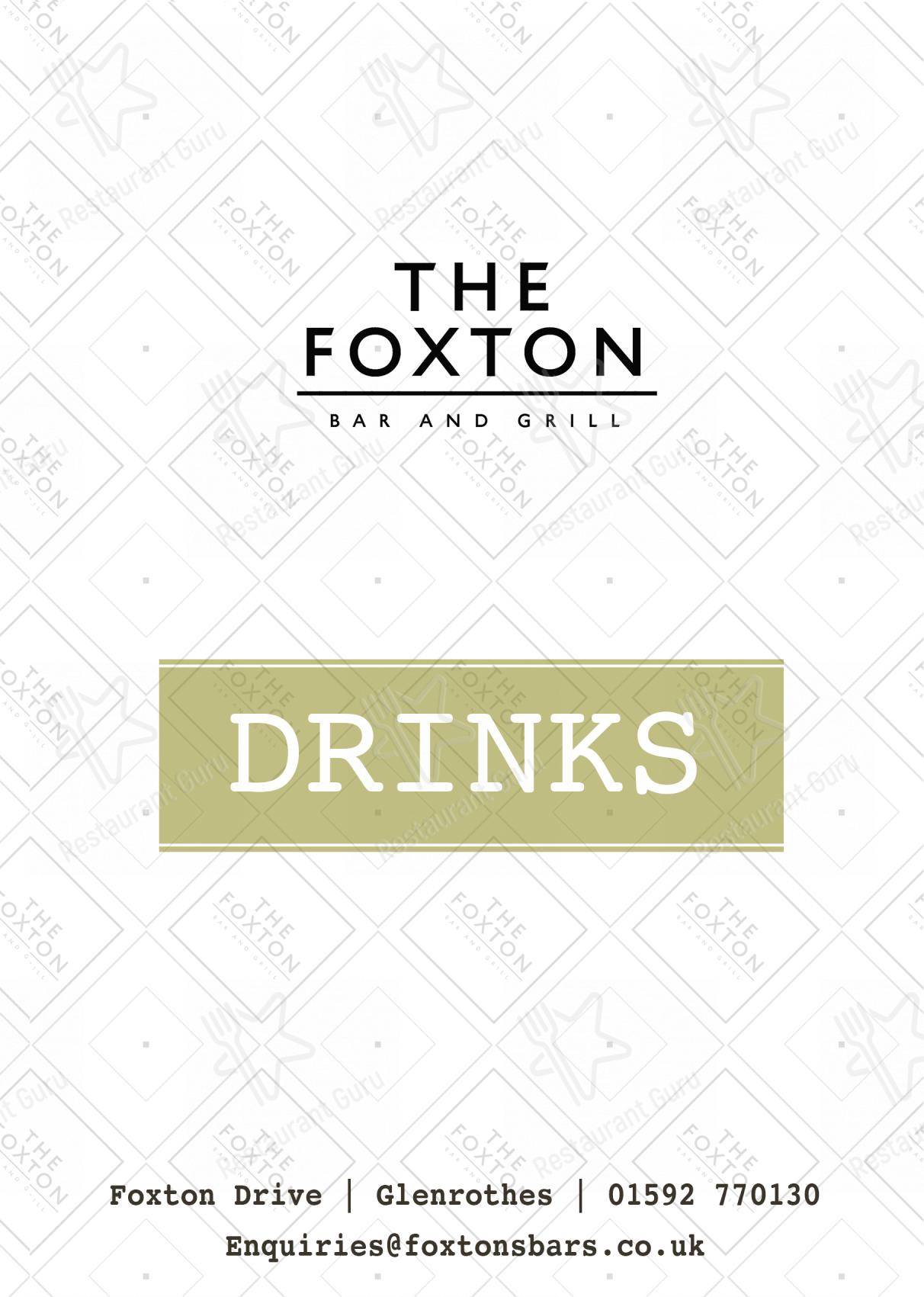Menu at Foxton Bar & Grill, Glenrothes