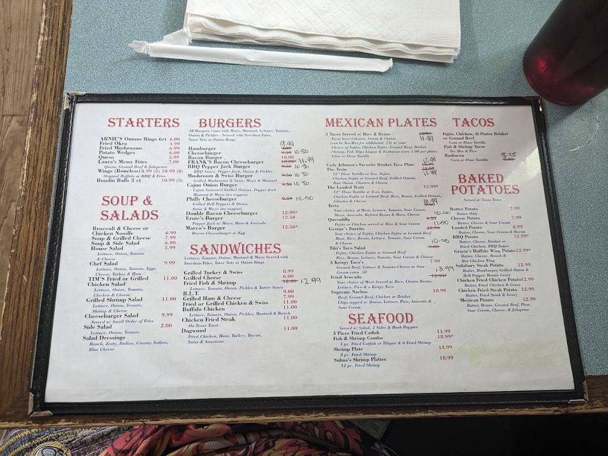 Menu at Frank's Taco Station restaurant, Riverside