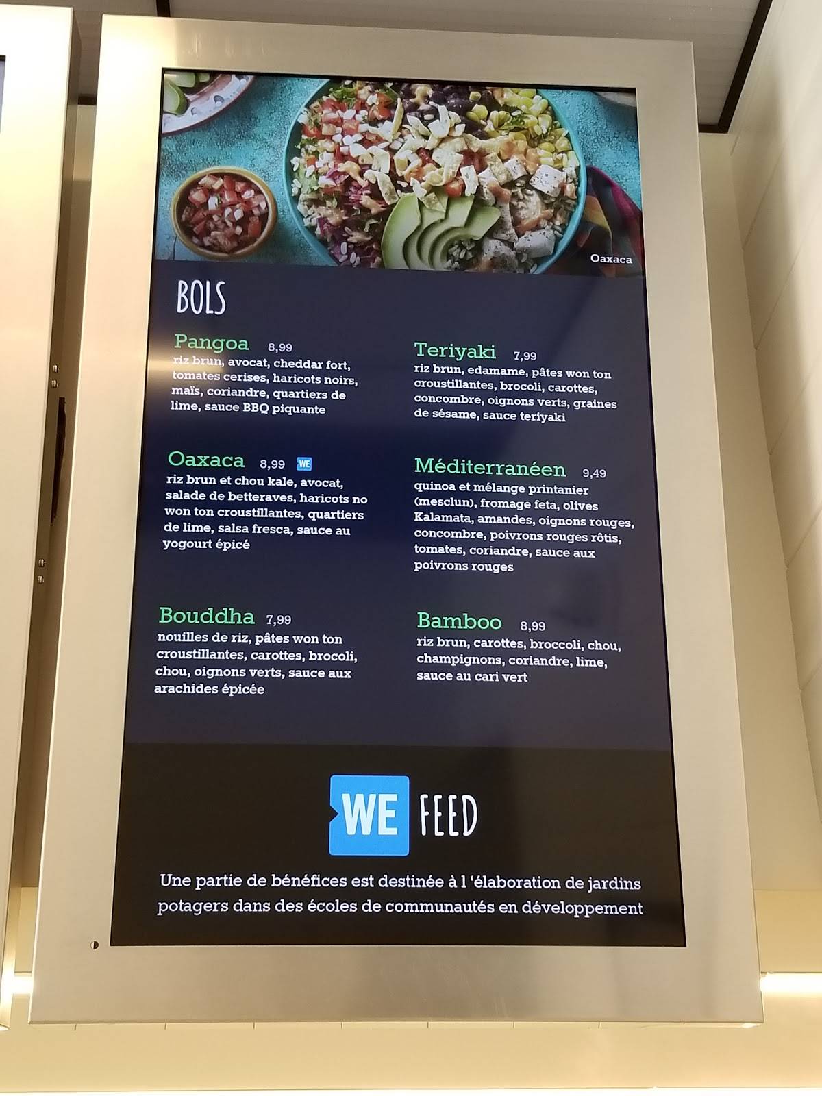 Menu at Freshii fast food, Sherbrooke