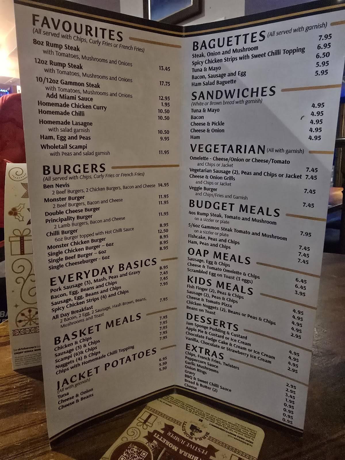 Menu at Friars Vaults pub & bar, Haverfordwest