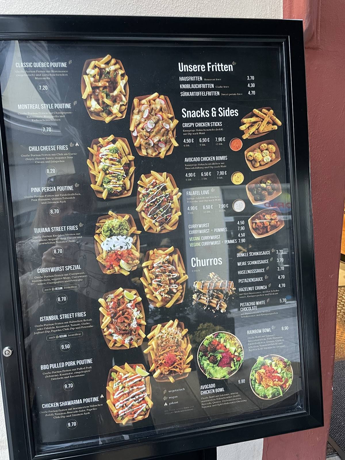 Speisekarte von Frittenwerk Koblenz fast Food, Koblenz