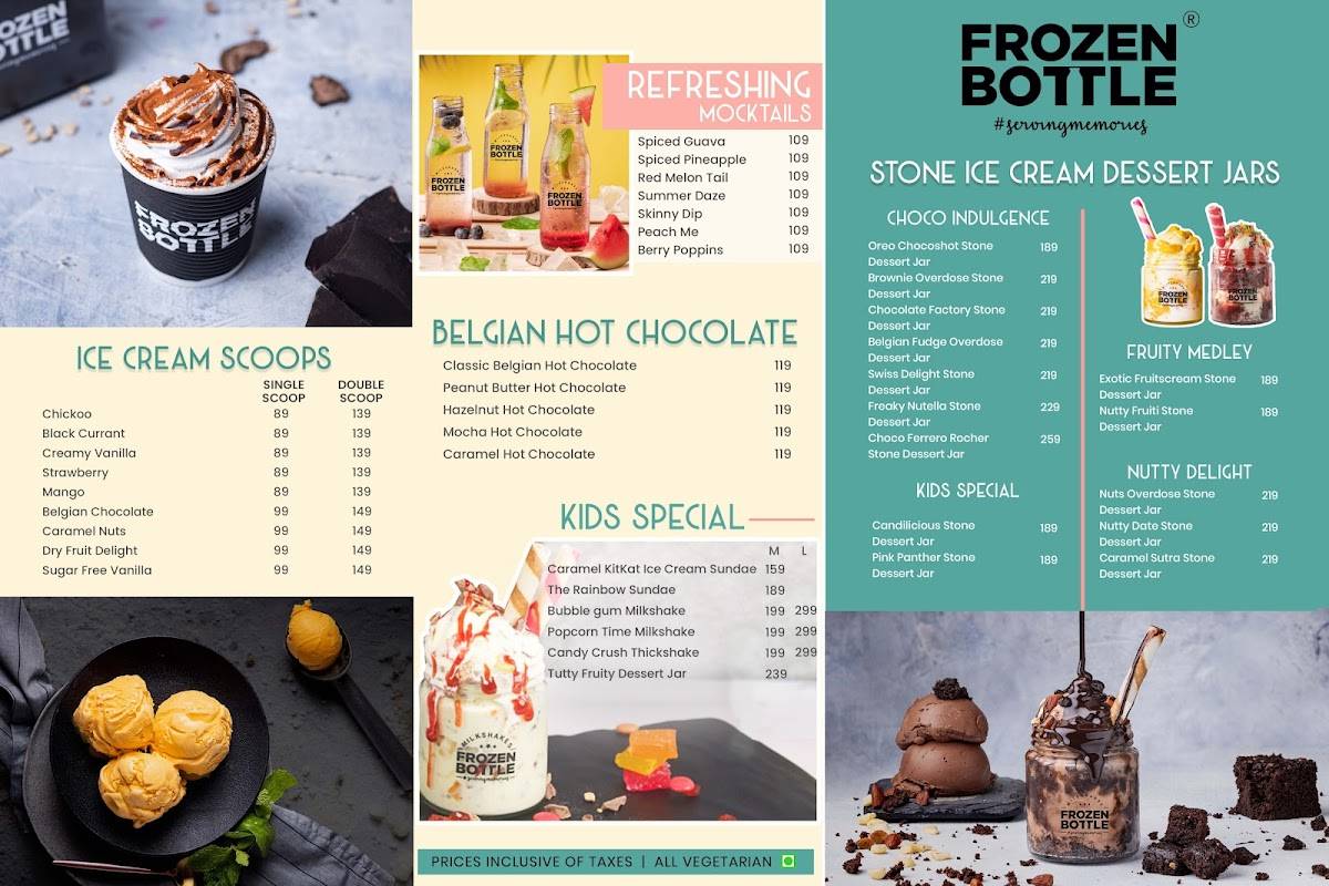 Menu at Frozen Bottle - Milkshakes, Desserts, and Ice Cream, Chennai ...