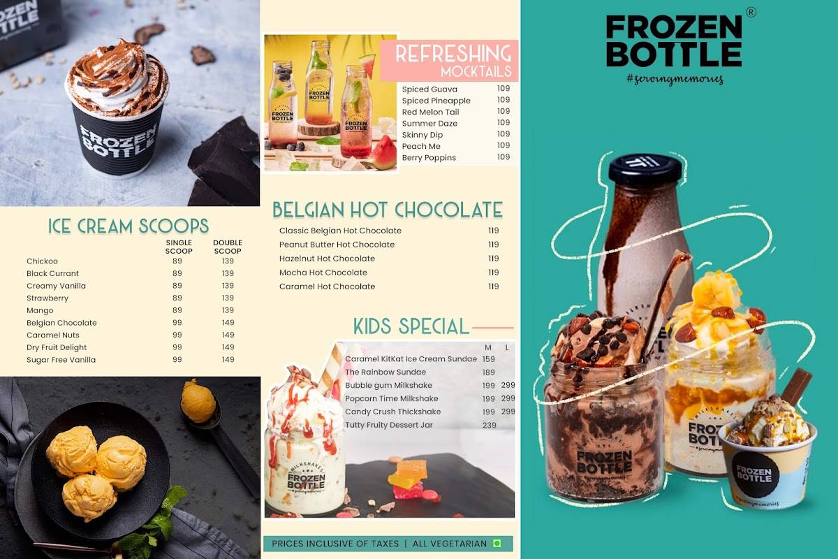 Menu at Frozen Bottle - Milkshakes, Desserts, and Ice Cream, Chennai ...