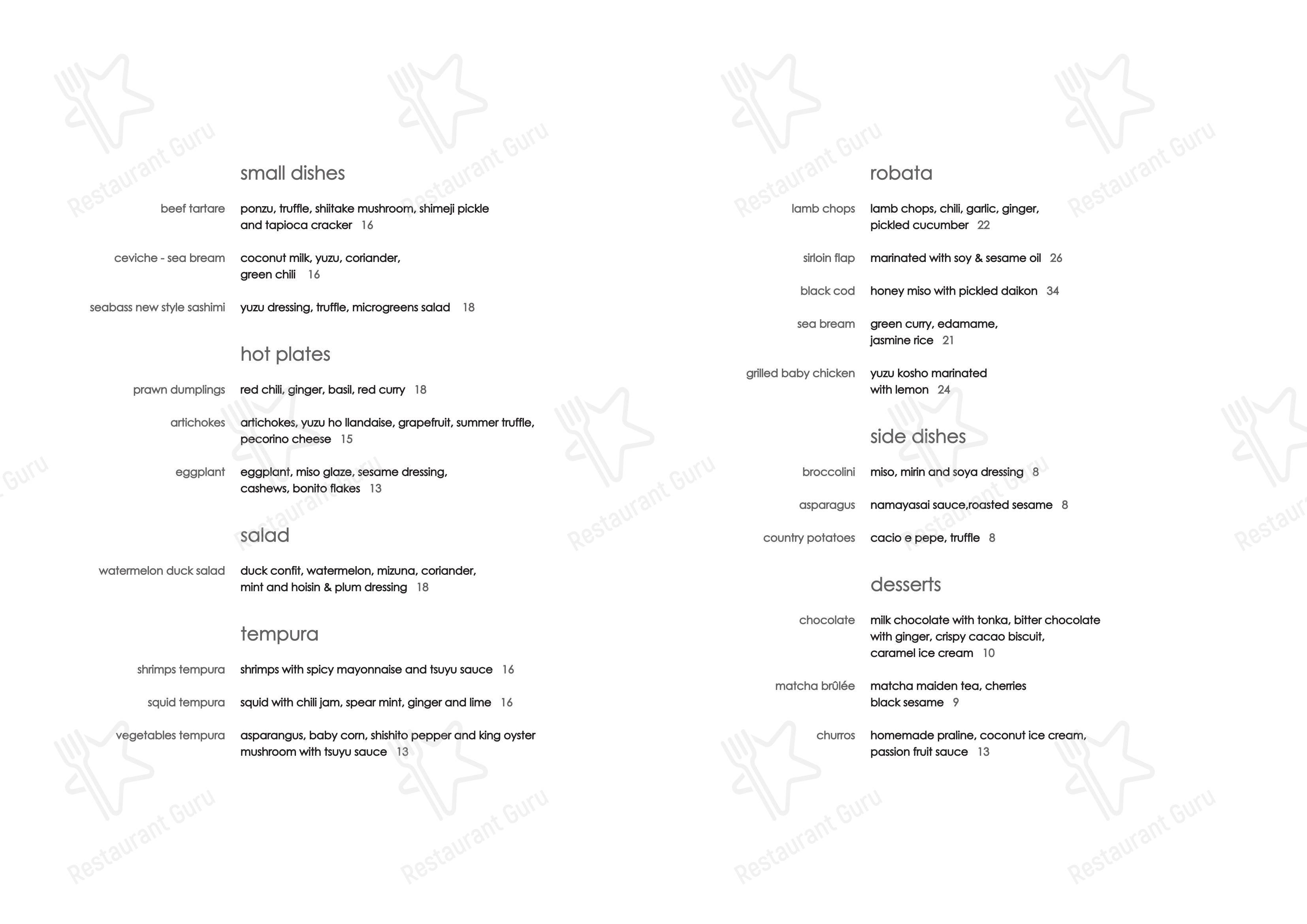Menu at Fuga, Athens, Petrou Kokkali 1