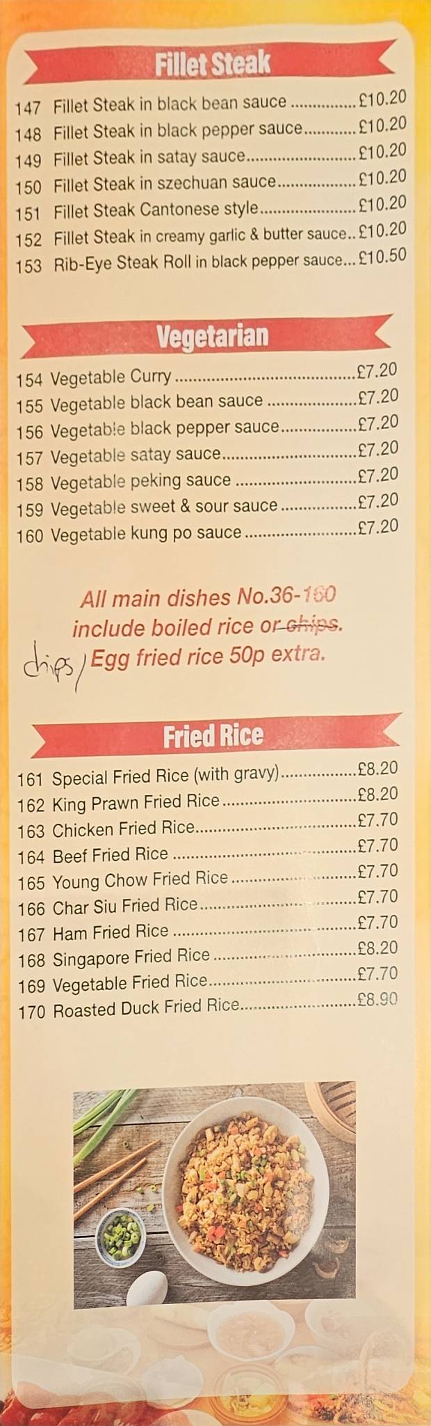 Menu at Fusion Chinese fast food, Belfast