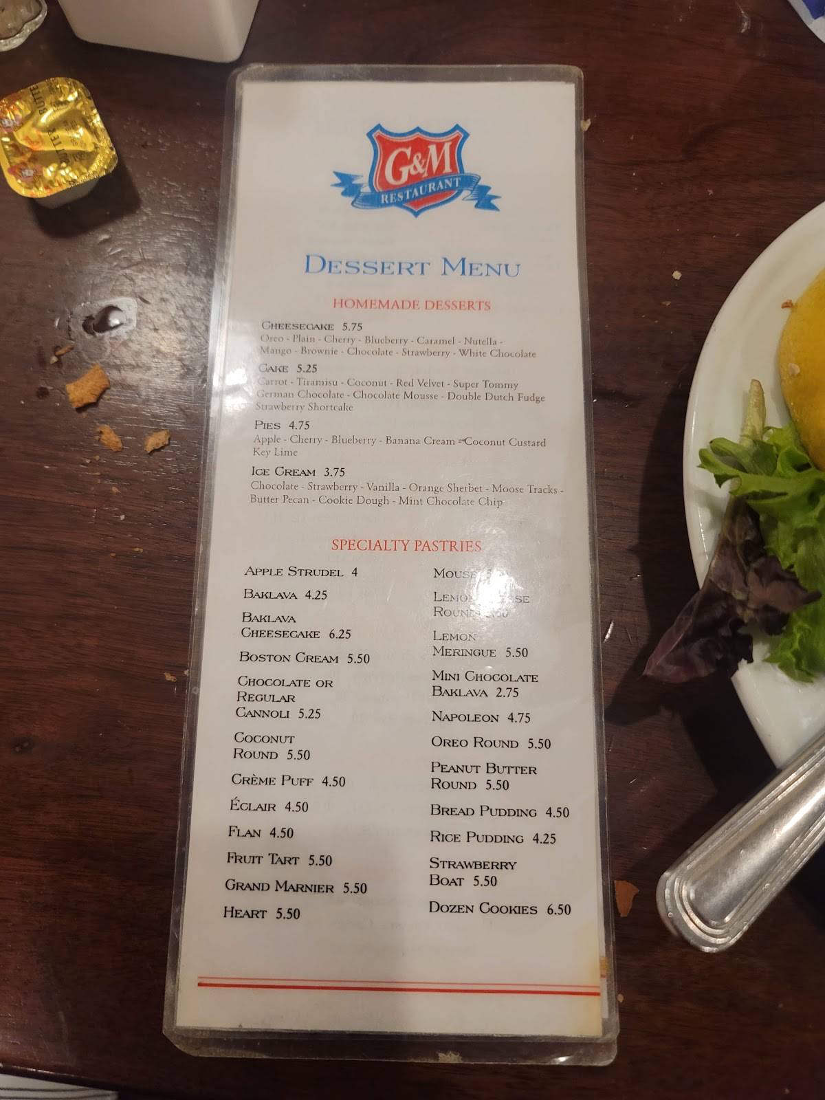 Menu at G & M Restaurant, Linthicum Heights, 804 N Hammonds Ferry Rd