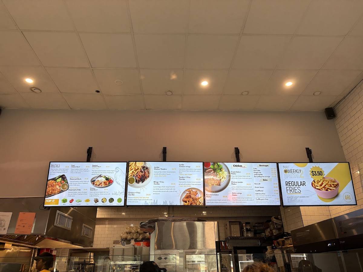 Menu at Gai Chicken & Rice restaurant, New York City, 118 Fulton St