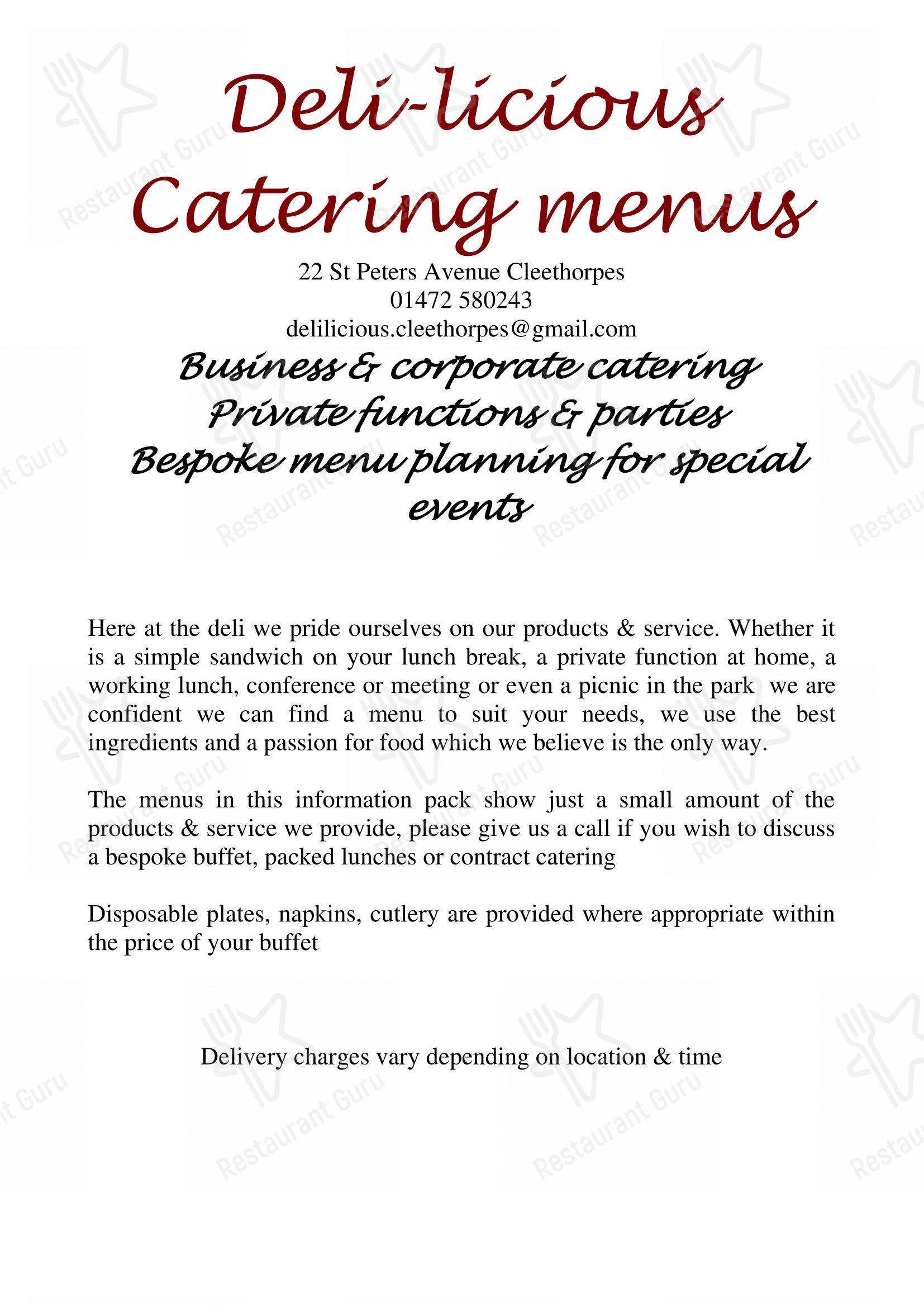 Menu at Gallagher's cafe, Cleethorpes