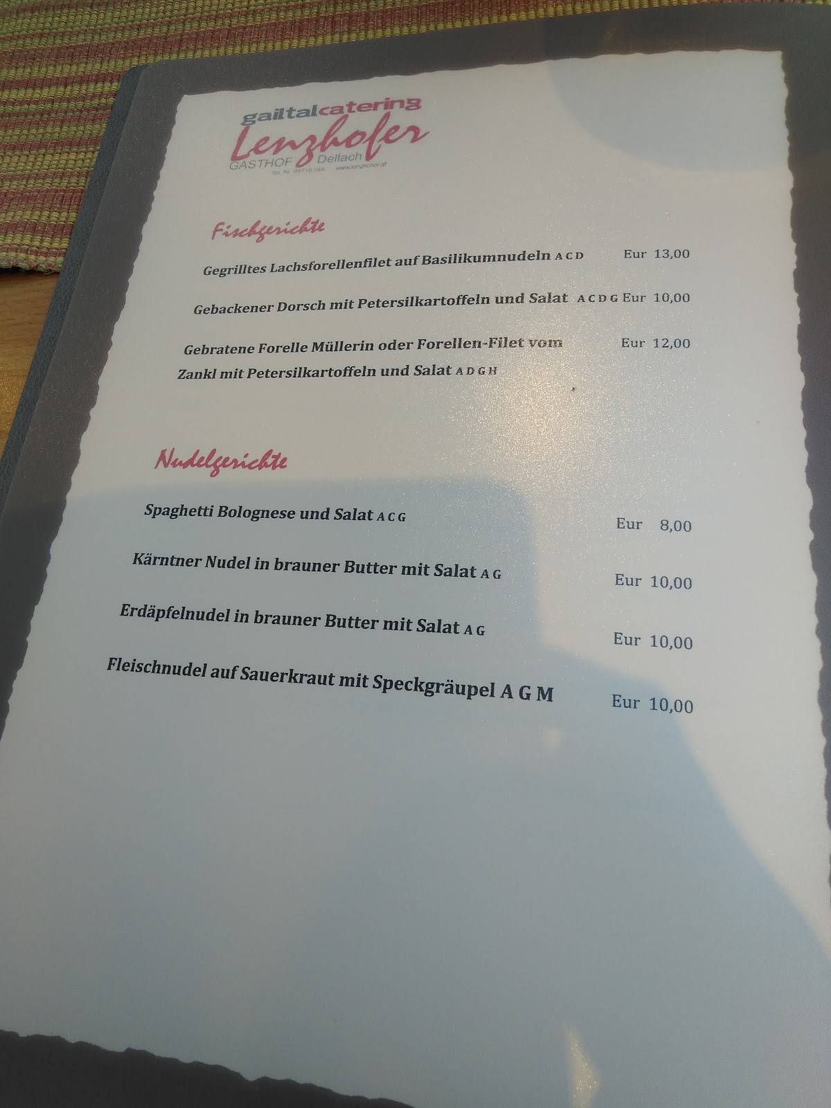 Speisekarte Von Gasthof – Berglsteinersee Gasthaus Speisekarte – PING
