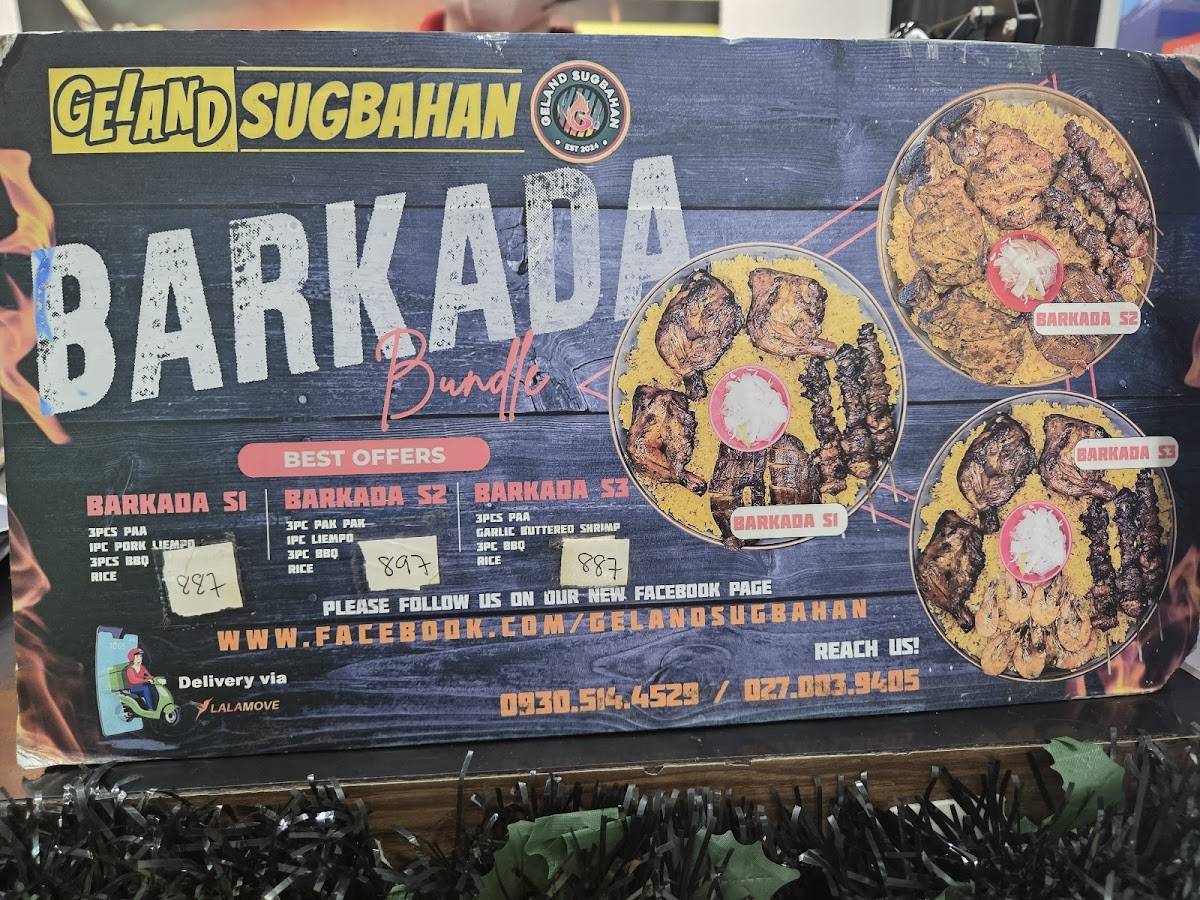 Menu at Geland Sugbahan restaurant, Pasig