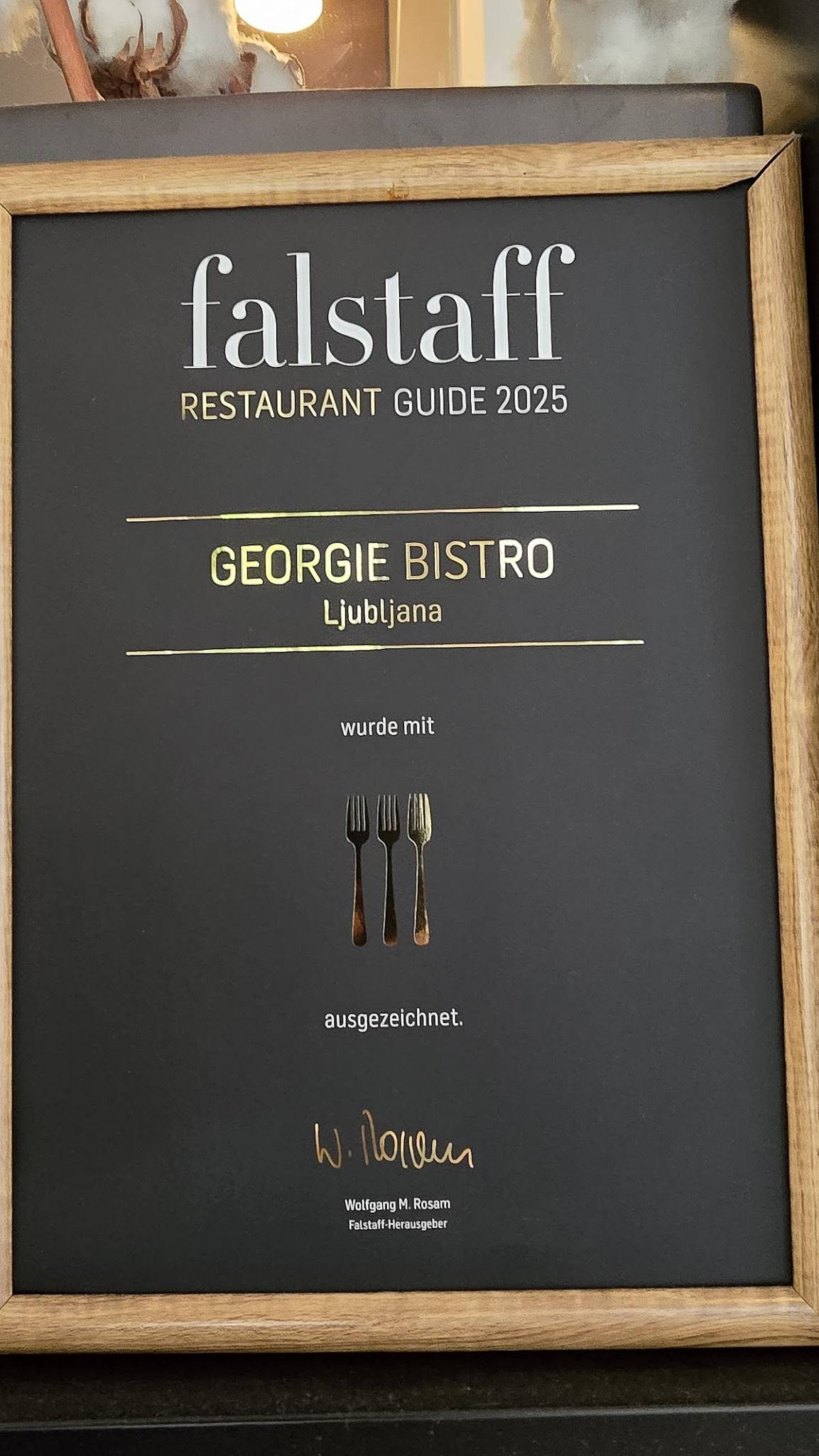 Menu at Georgie bistro restaurant, Ljubljana