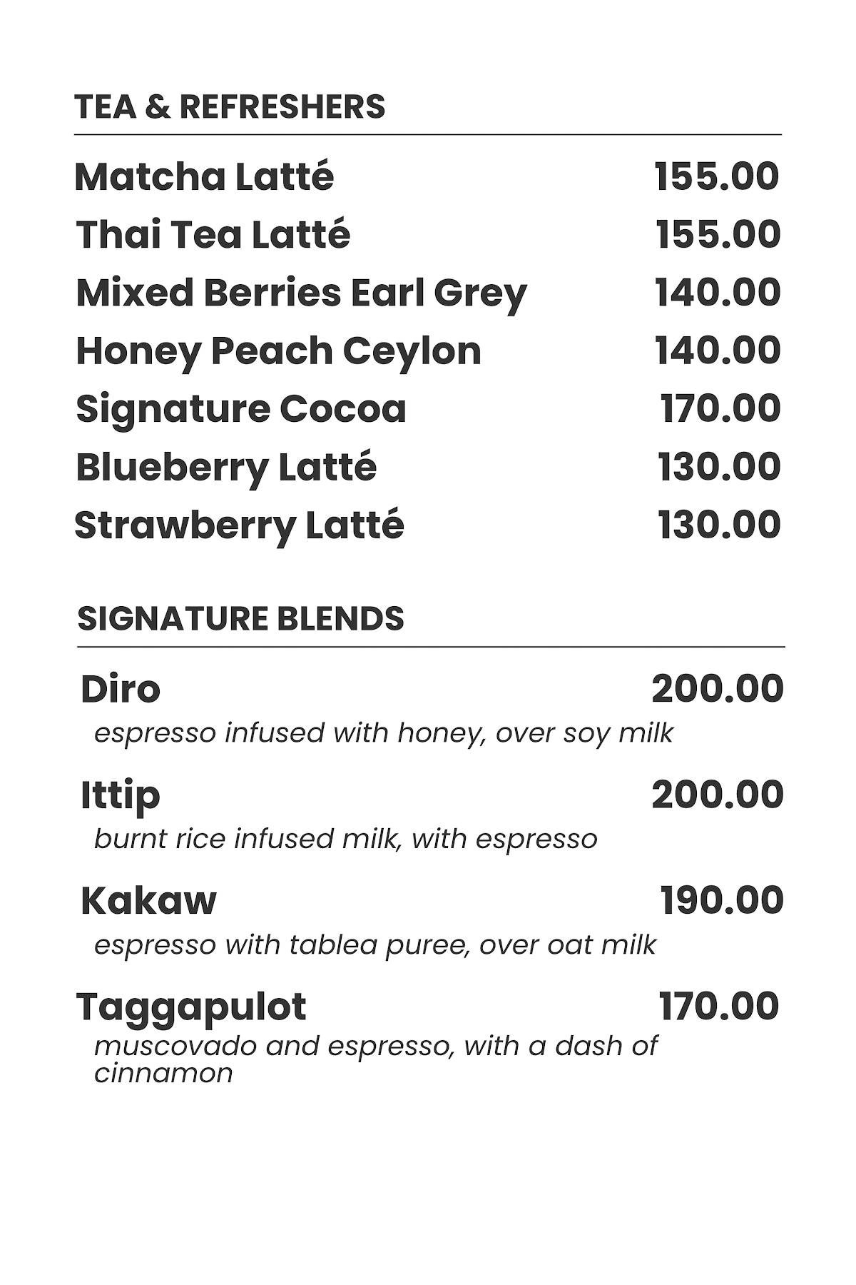 Menu at Get Caffeinated - Laoag City, Laoag City