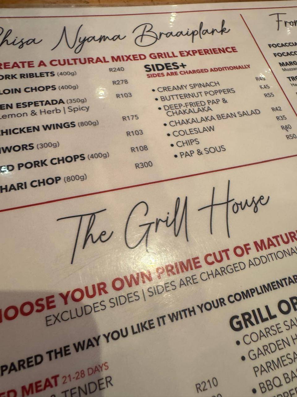 Menu at Ginellis Restaurant, Middelburg, Shop no. 3