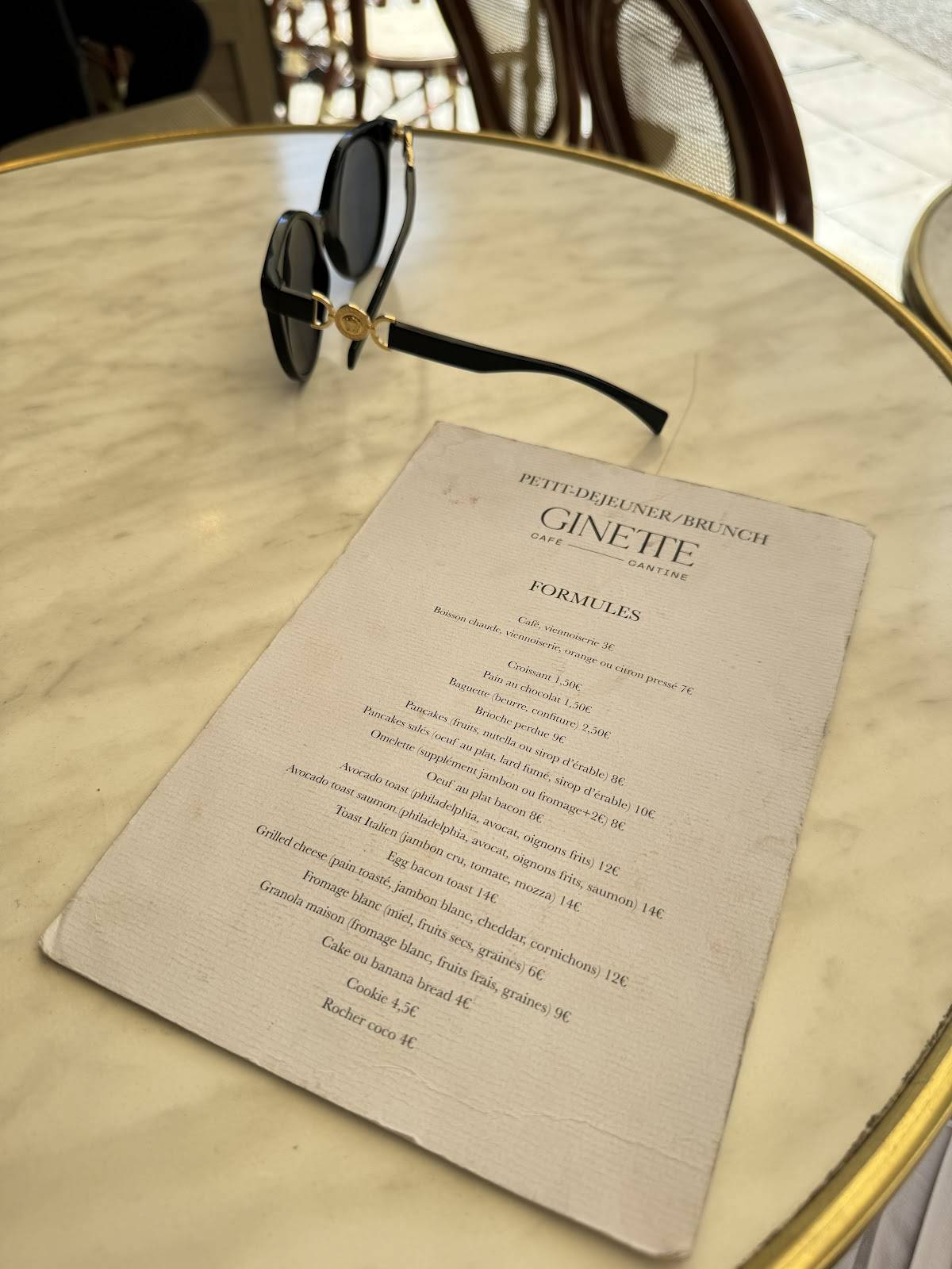 Menu au Ginette Café Cantine, Nice, 42 Rue Pastorelli