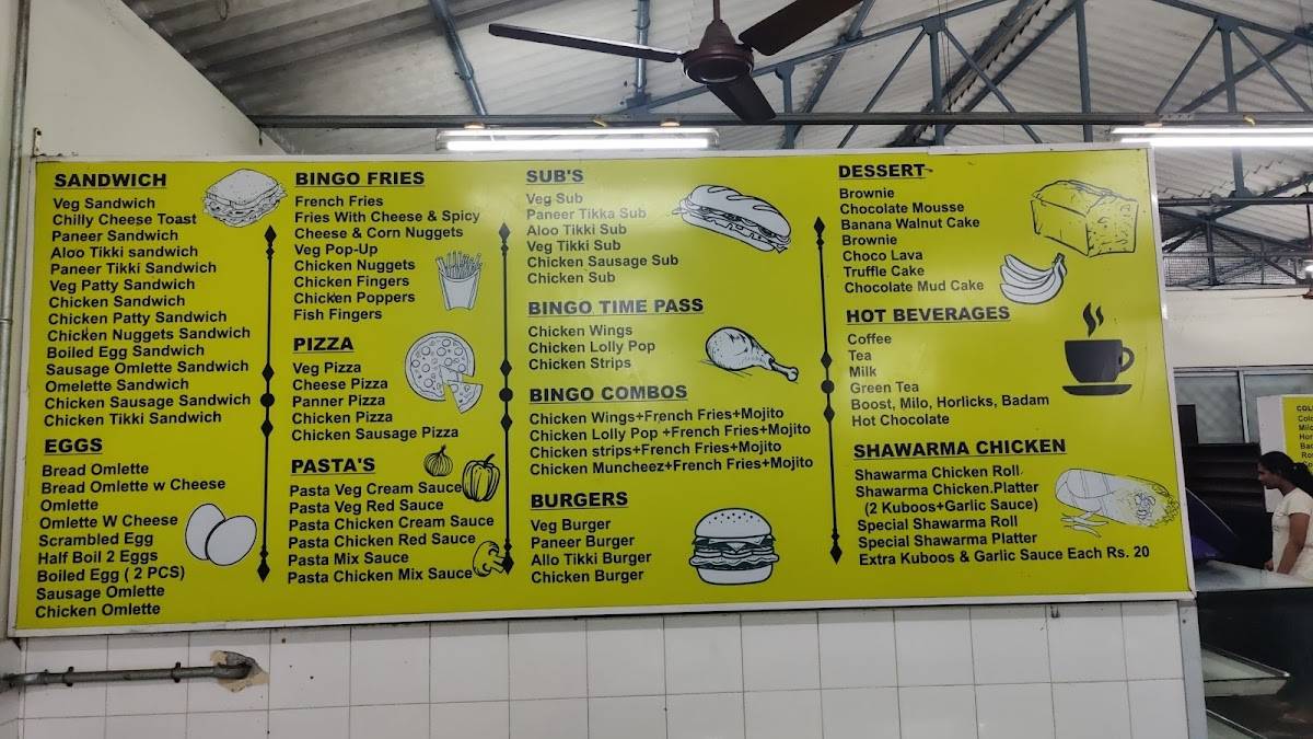 Menu at Go Binge Cafe, Chennai