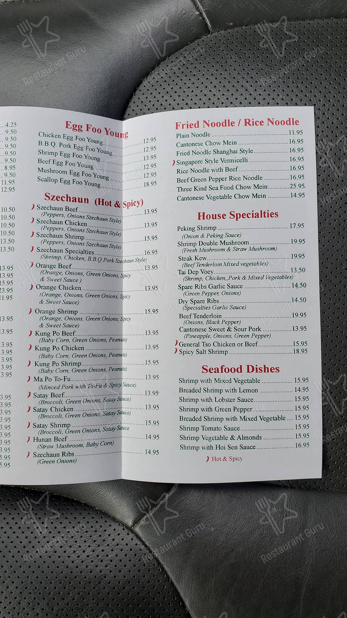 Menu at Gold City Chinese Restaurant, Milton
