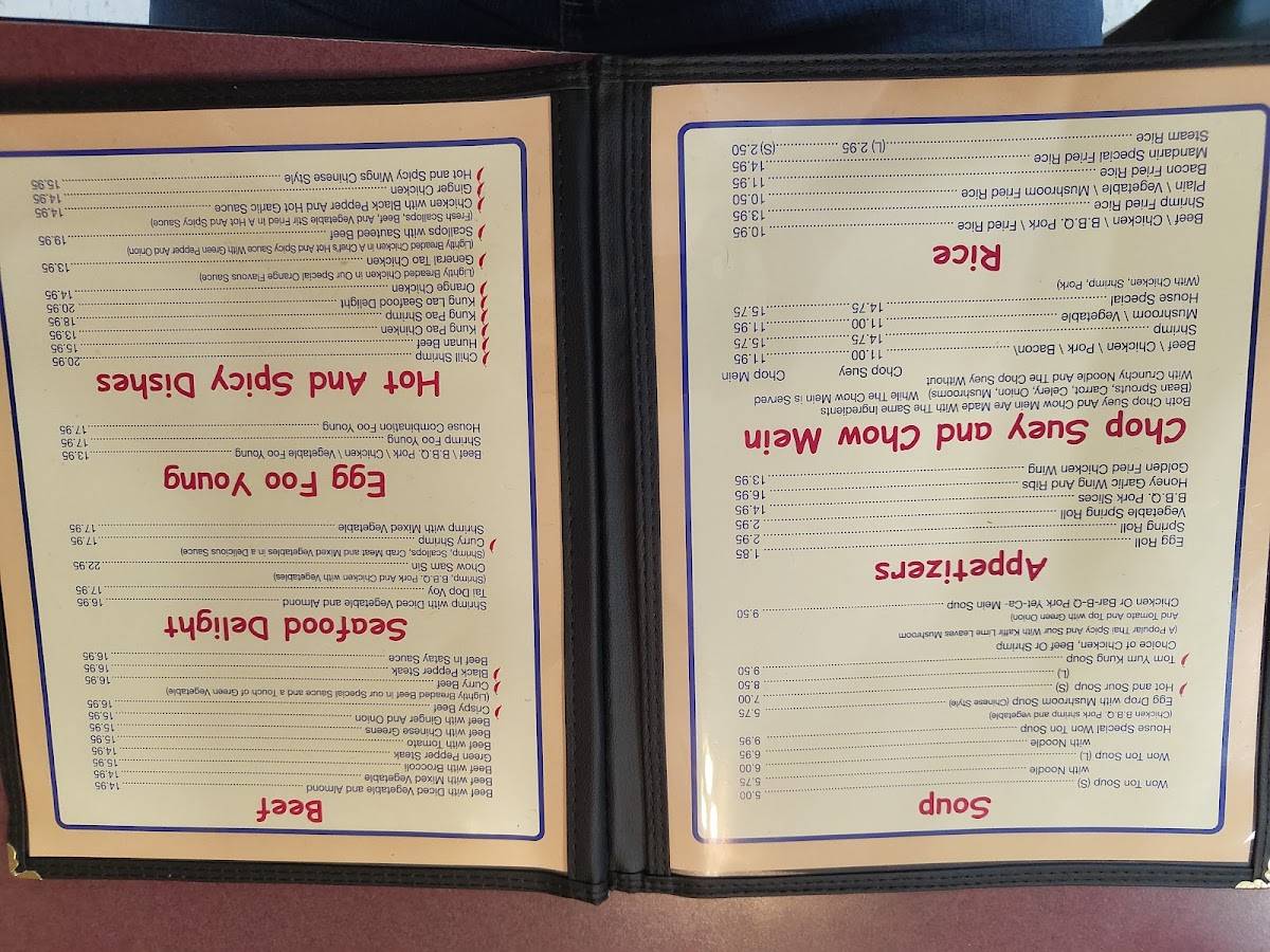 Menu at Golden Flower restaurant, Cochrane