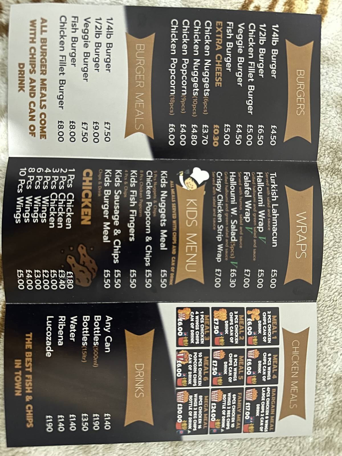 Menu at Golden Fry restaurant, Loughton