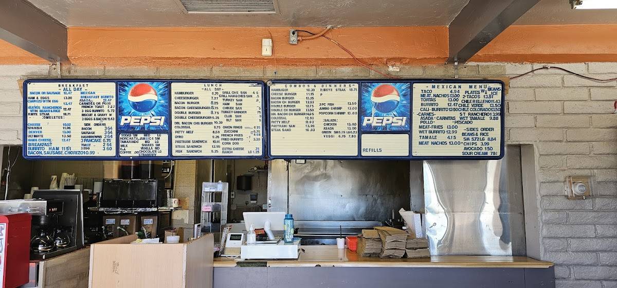 Menu at Golden Ox restaurant, Ridgecrest