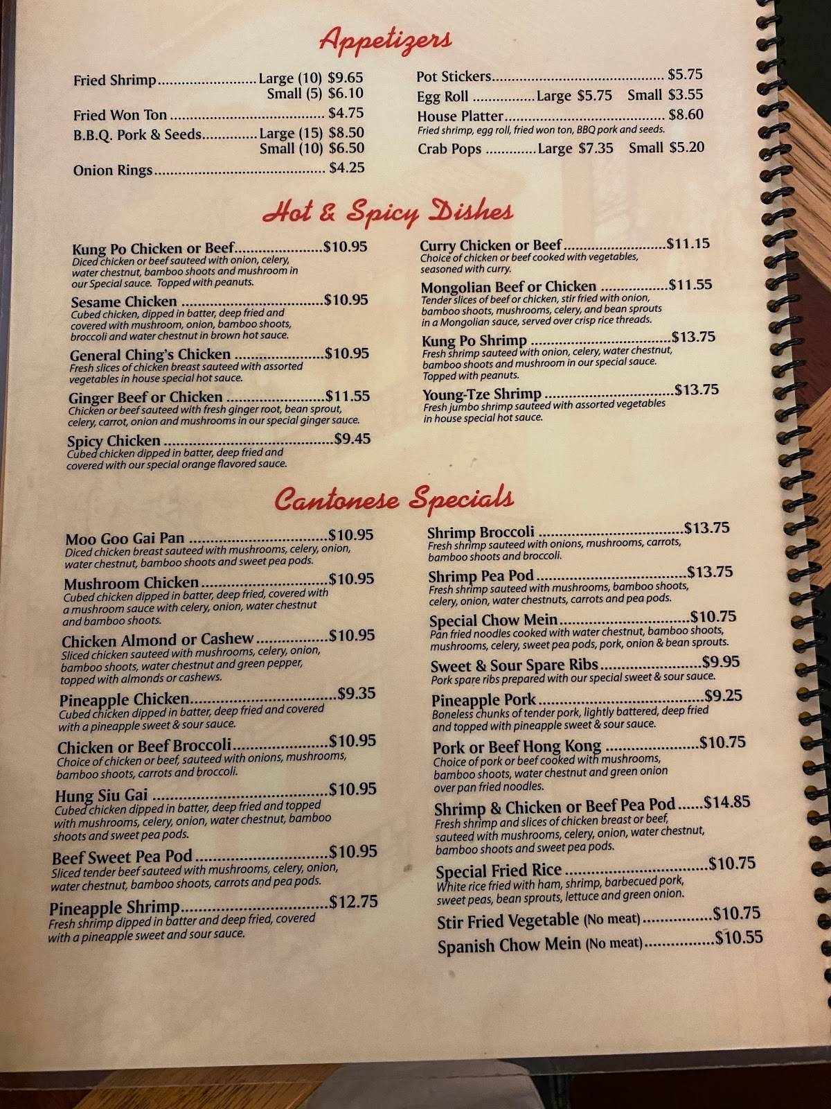 Menu at Golden Palace Restaurant, Caldwell