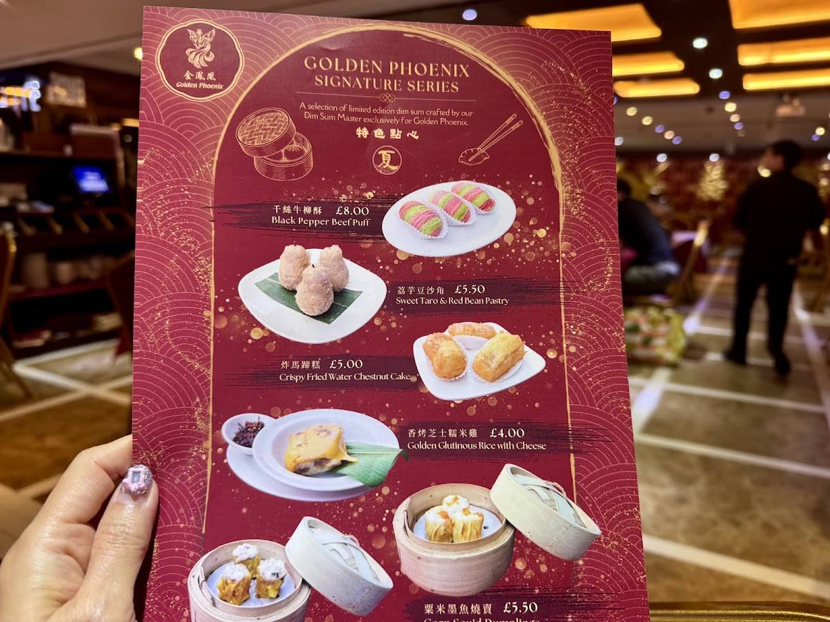 Menu at Golden Phoenix restaurant, London, 37-38 Gerrard St