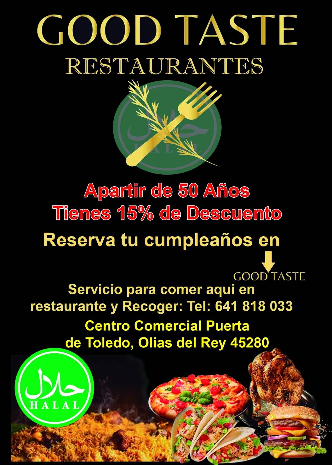 Carta de Good Taste Restaurant, Olías del Rey