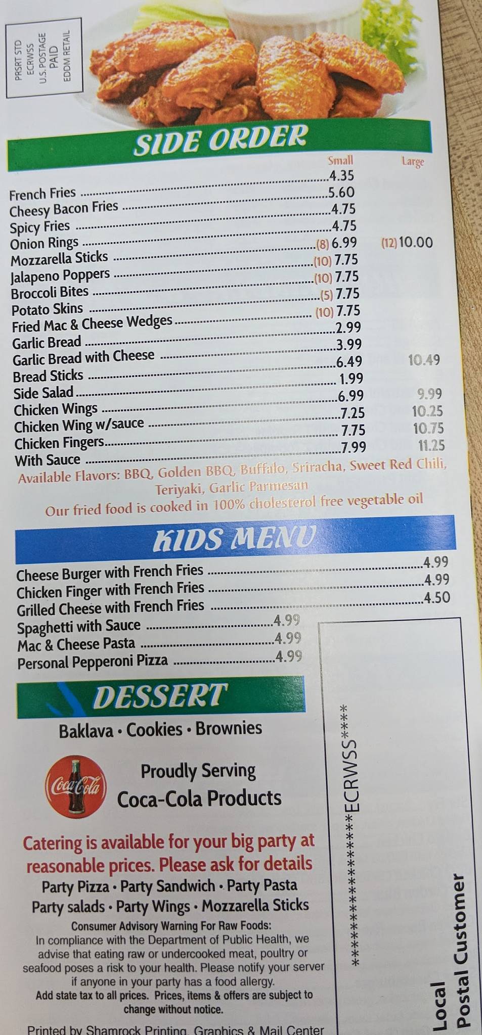 Menu at Great Oak Pizza pizzeria, Southbridge