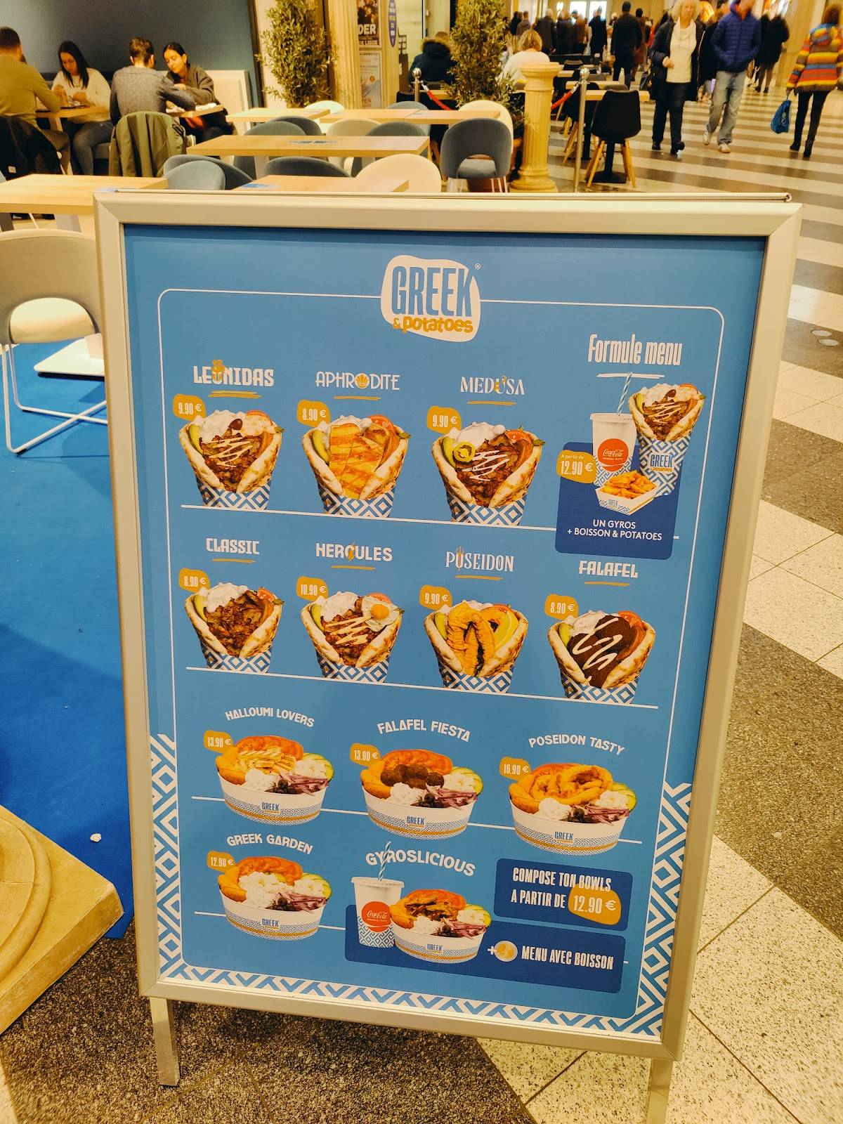 Menu au Greek And Potatoes, Liège