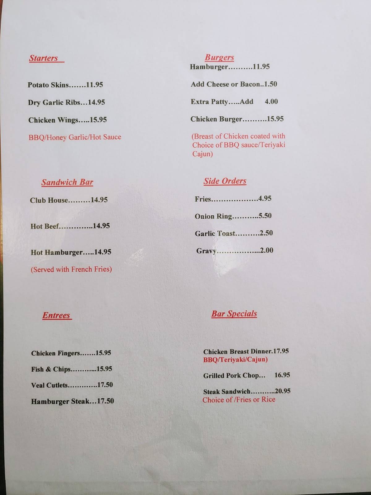 Menu at Green Pepper Cafe, Beaverlodge, 101 10 St