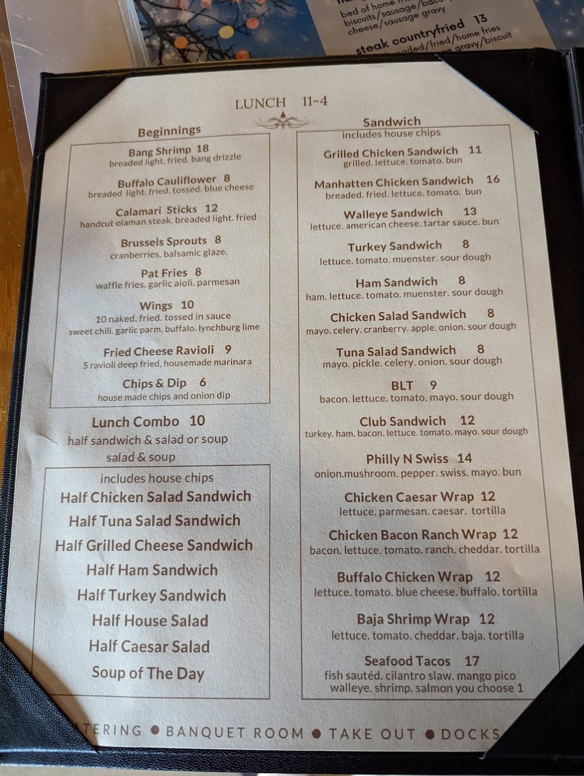 Menu at Harbor Hook & Grille pub & bar, Monroe