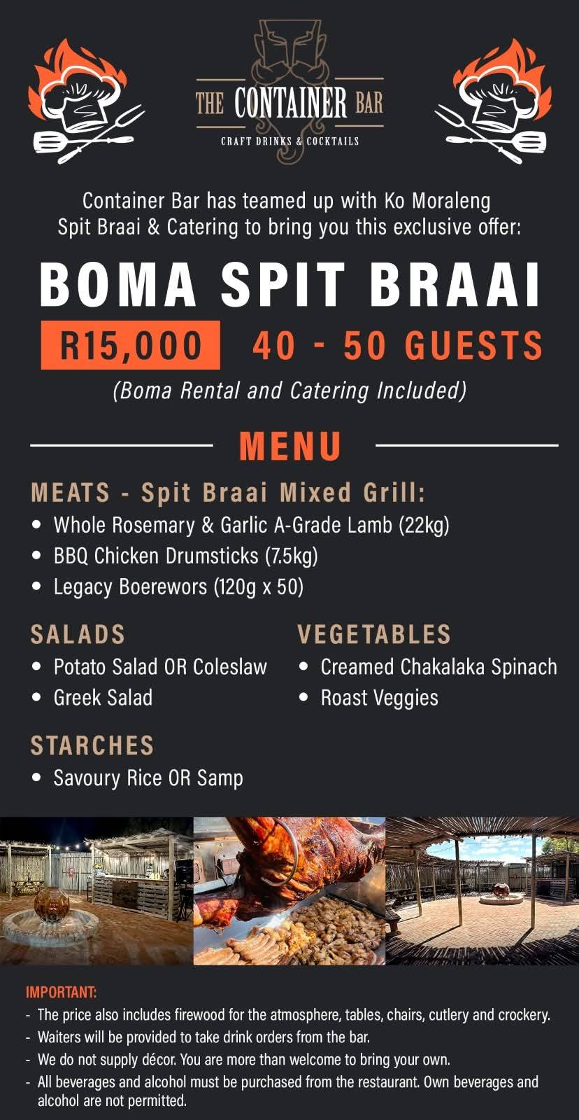 Menu at Grounded Container Bar & Cafe, Polokwane
